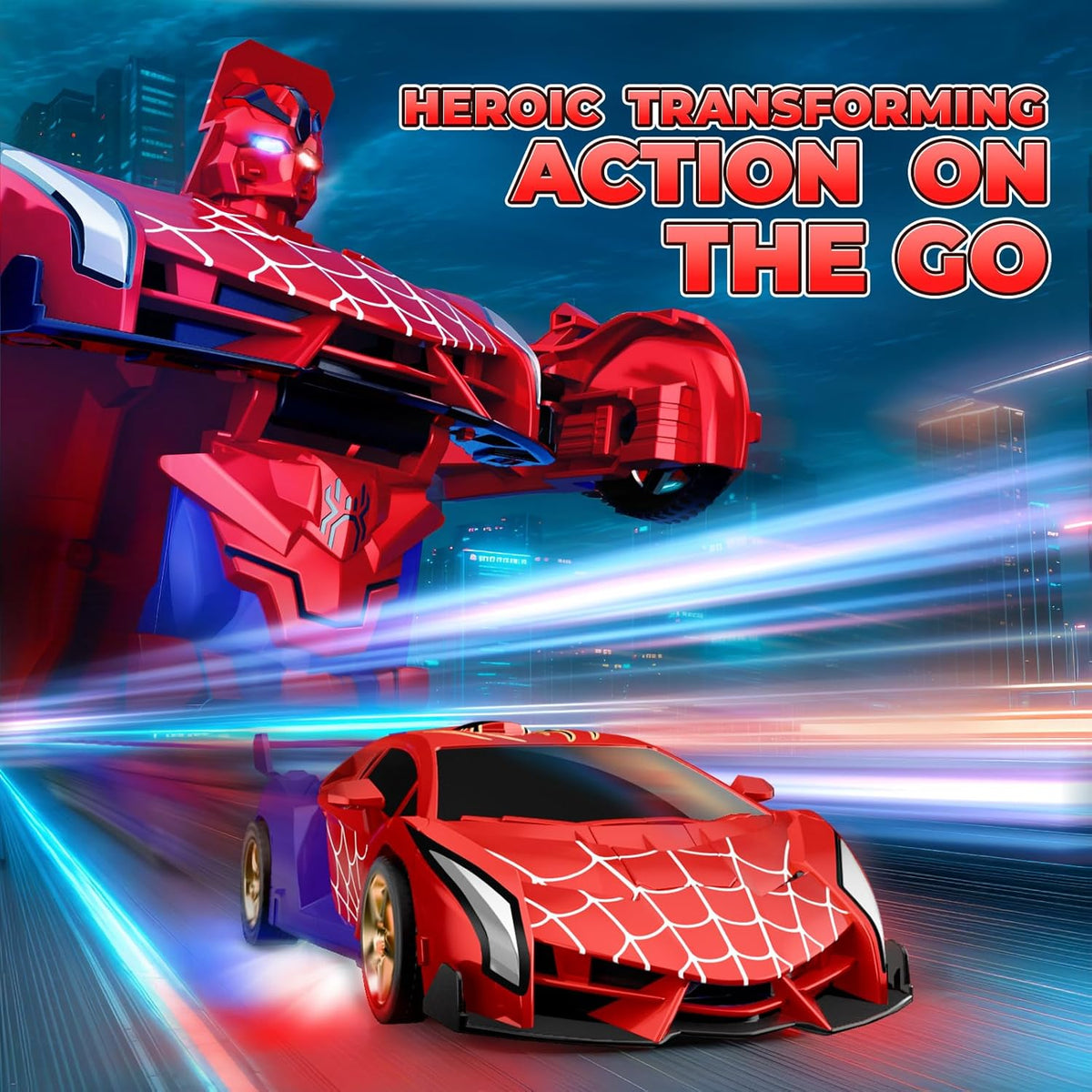 🔥[Cool Spider Transformation RC Car]🔥 One-Button Transformation · Eye ...