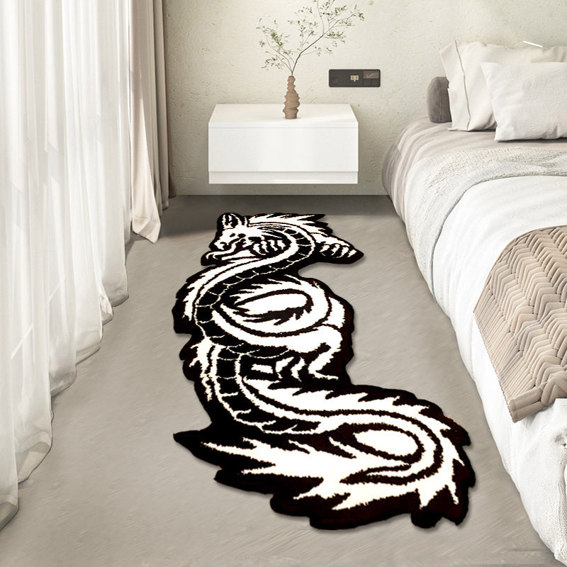 Feblilac Cute Black and White Dragon Tufted Bath Mat – wellstuff.shop